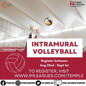 Campus Rec: Intramural Volleyball Registration | Temple University